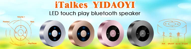 LED Touch Design Bluetooth Speaker,Portable Wireless Speakers with HD Sound / 12-Hour Playtime/Bluetooth 5.0 / Micro SD card Support speaker, for iPhone/ipad/Samsung/Tablet/Laptop/Echo dot (Rose Gold)