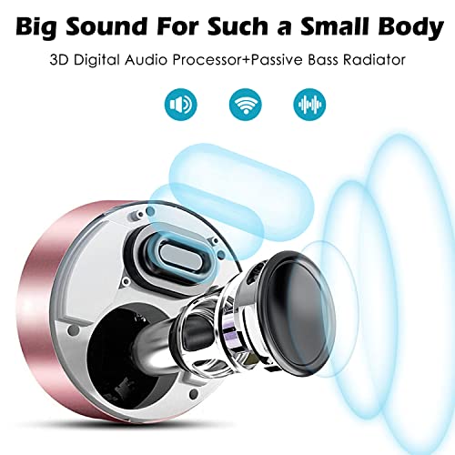 LED Touch Design Bluetooth Speaker,Portable Wireless Speakers with HD Sound / 12-Hour Playtime/Bluetooth 5.0 / Micro SD card Support speaker, for iPhone/ipad/Samsung/Tablet/Laptop/Echo dot (Rose Gold)