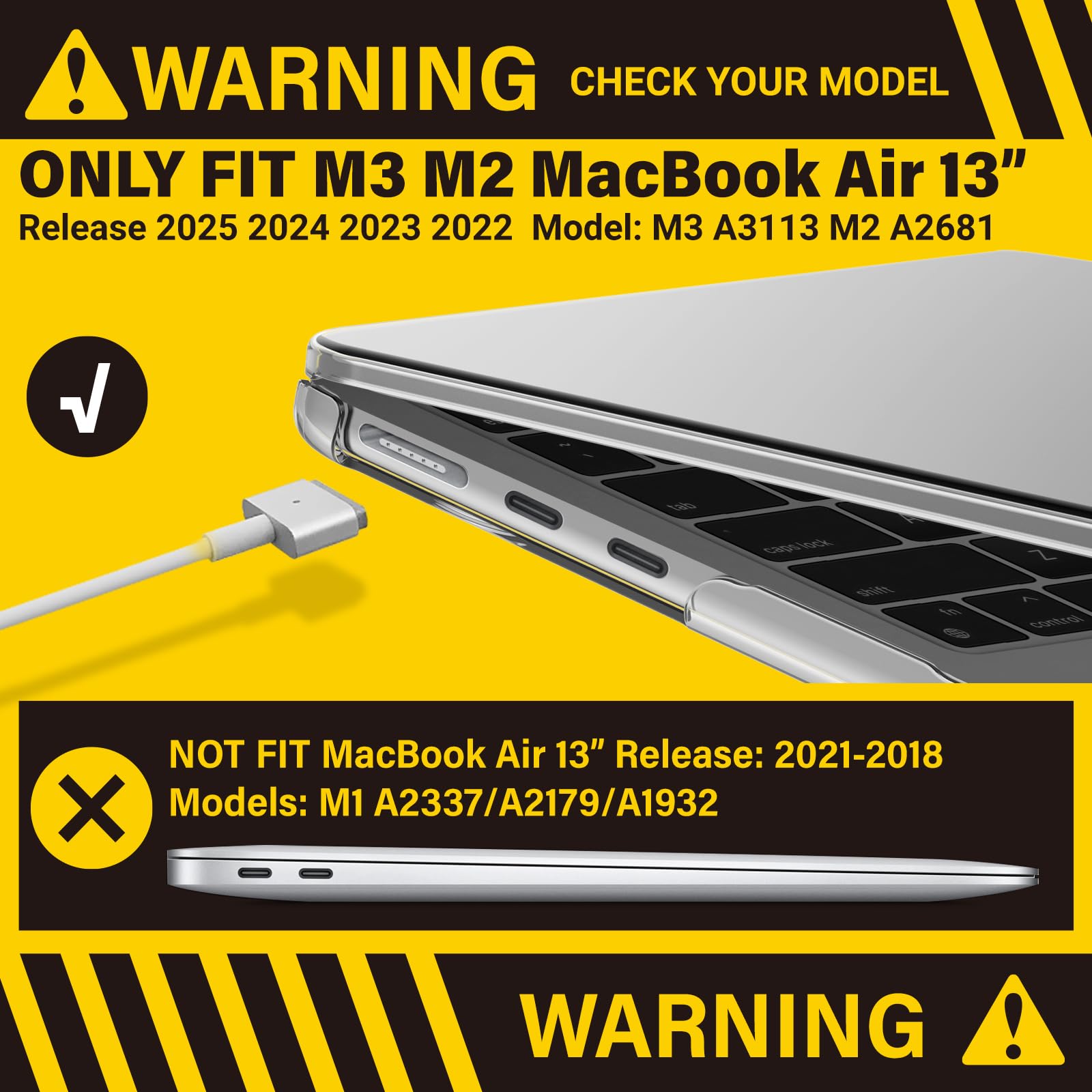 IBENZER Compatible with 2025 2024 2023 2022 MacBook Air 13 inch Case M3 A3113 M2 A2681, Hardshell Case & KeyboardCover & ScreenFilm for Mac Air 13.6 with Touch ID, Frost Clear, KK-CL+2