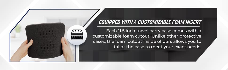 Protective Hard Case With Customizable Foam. 11 Inch Lightweight Hard Shell Case for Electronics, Cameras, Tablets, Phone & More β 11 x 9 x 5.5 Inches