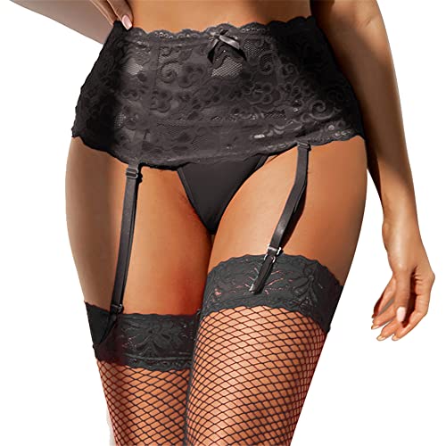 ohyeah Women Plus Size Garter Belts for Thigh Highs Lace Garter Belt Set Suspender Belt for Stocking