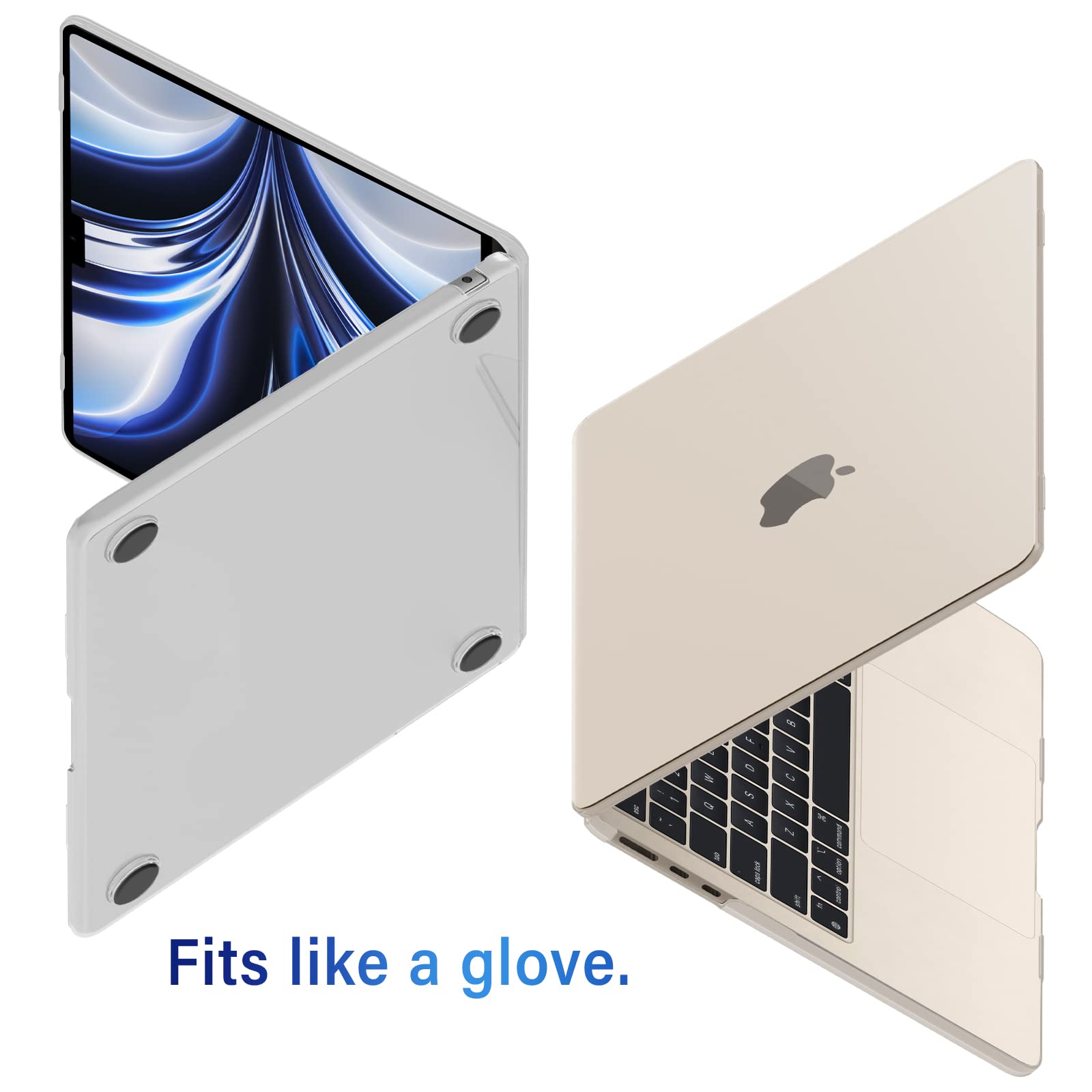 IBENZER Compatible with 2025 2024 2023 2022 MacBook Air 13 inch Case M3 A3113 M2 A2681, Hardshell Case & KeyboardCover & ScreenFilm for Mac Air 13.6 with Touch ID, Frost Clear, KK-CL+2