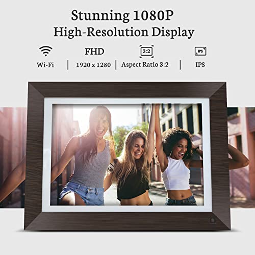 BSIMB 11 Inch 32GB FHD Smart Digital Photo Frame with 1920x1280 IPS Touch Screen, WiFi Could Picture Frame, Instantly Share Photos & Videos via Email/App, Motion Sensor, Gift for Grandparents