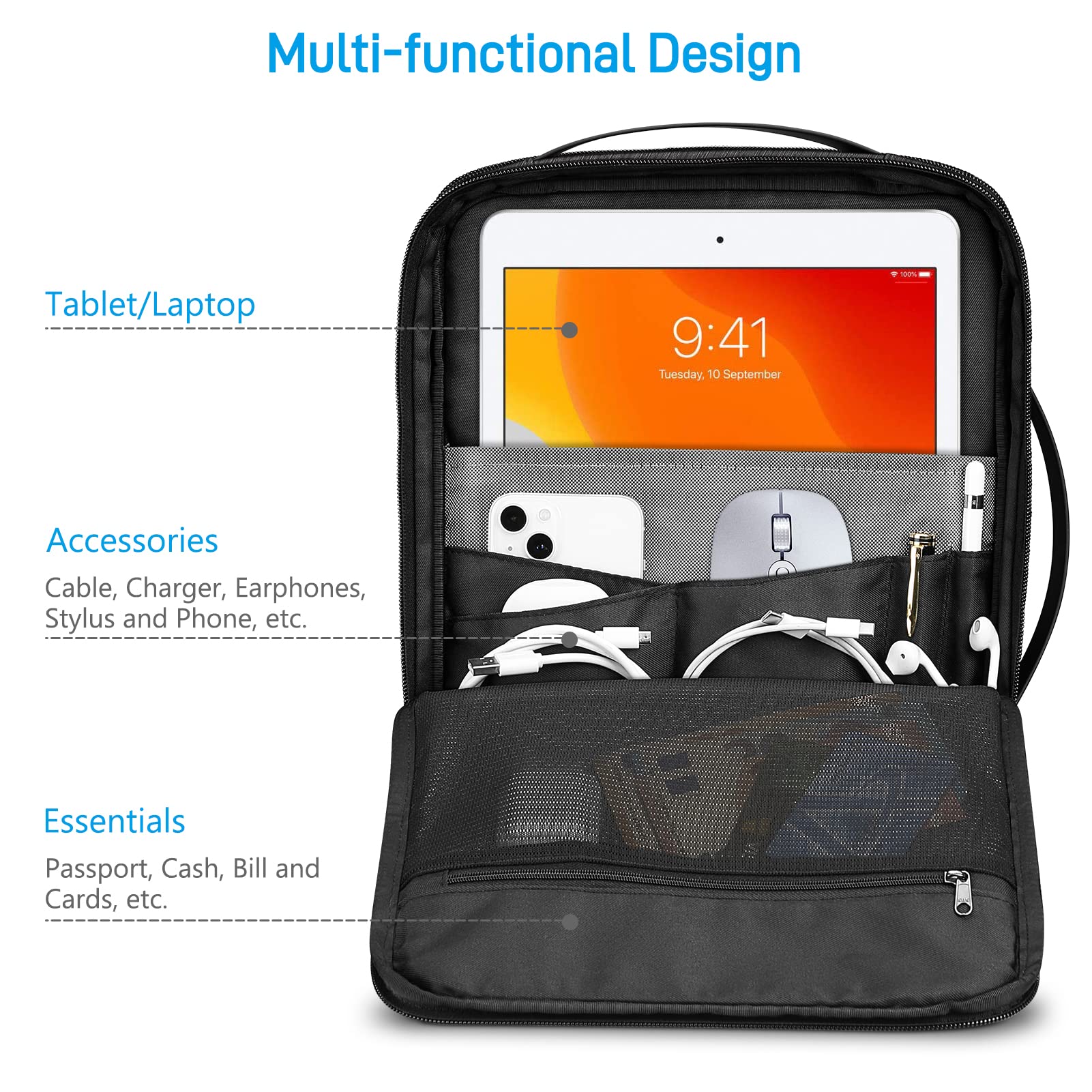 Fintie Bundle: Hard Shell Case for MacBook Pro 13 Inch A2338(M2 M1) A2251 A2289 A2159 A1989 A1706 A1708 + 13.3" Laptop Shoulder Bag Briefcase with Luggage Strap