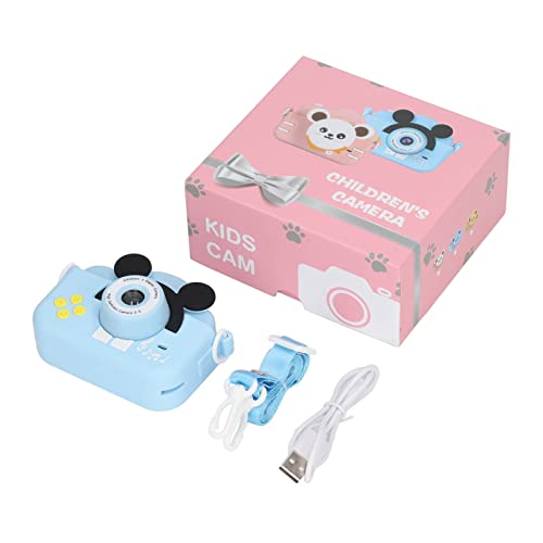 Pssopp Kids Digital Camera, Multifunction Blue Cute Cartoon HD Digital Camera Video Recorder Birthday Gifts for Boys Girls