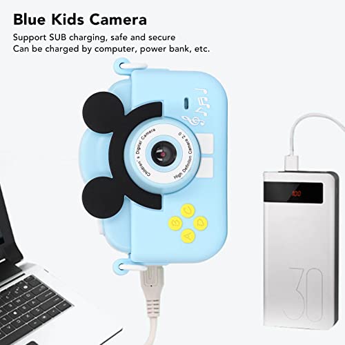 Pssopp Kids Digital Camera, Multifunction Blue Cute Cartoon HD Digital Camera Video Recorder Birthday Gifts for Boys Girls