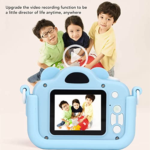 Pssopp Kids Digital Camera, Multifunction Blue Cute Cartoon HD Digital Camera Video Recorder Birthday Gifts for Boys Girls