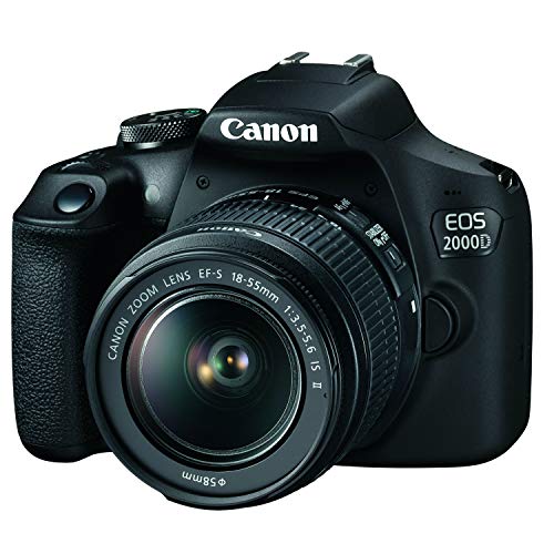 Canon EOS 2000D / Rebel T7 DSLR Camera w/ 18-55mm F/3.5-5.6 is II Lens + Canon Case + 32GB SD Card (13pc Bundle) (Renewed)