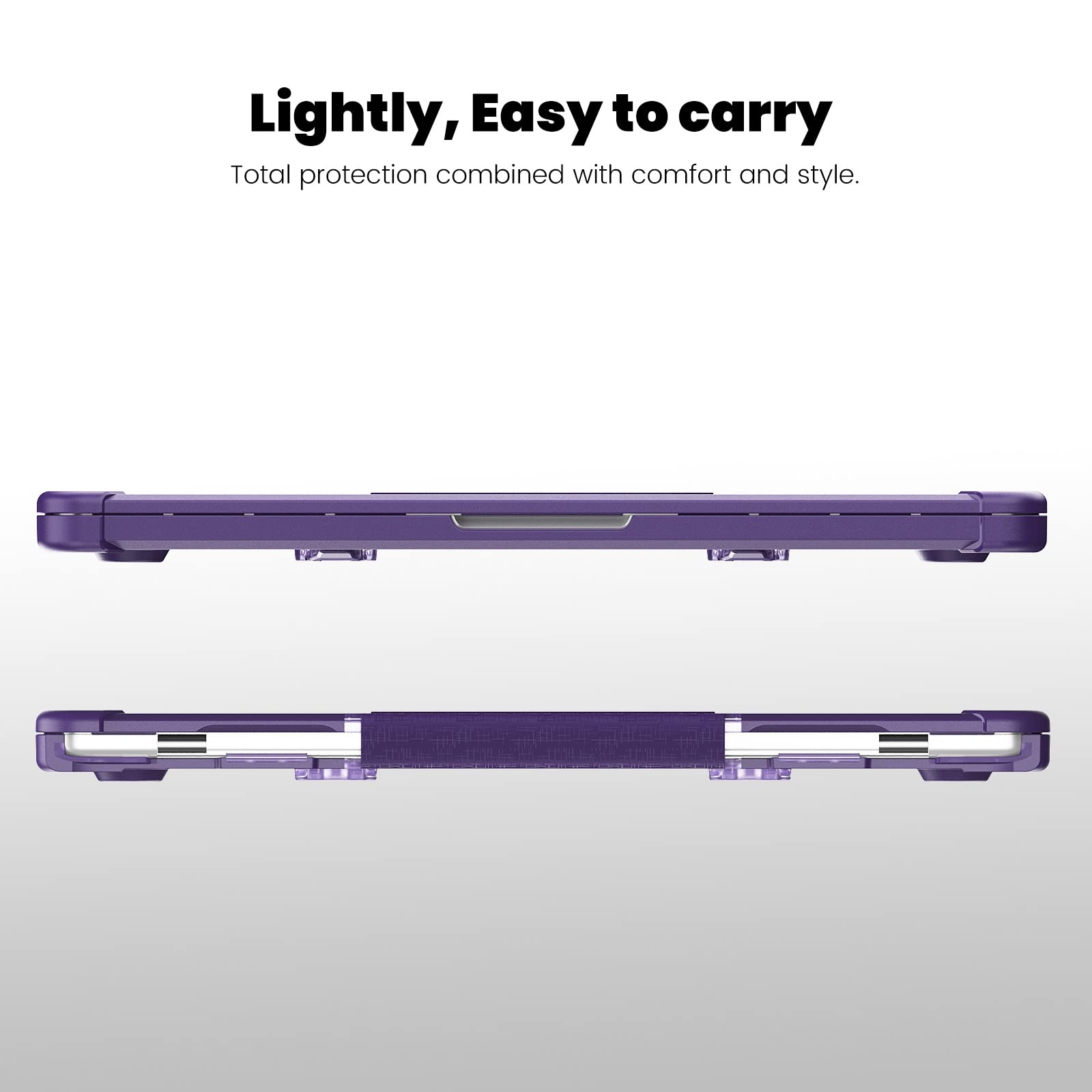 Yebiseven Case for M3/M2 MacBook Air 15 inch 2024 2023 Released A3114/A2941, Heavy Duty Shockproof Laptop Case with Keyboard Cover & Trackpad Protector & OTG Adapter & 2 Webcam Cover, XK-Purple