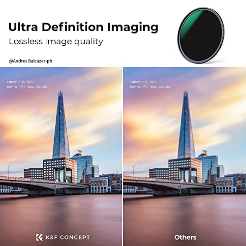 K&F Concept 77mm ND1000 (10-Stop Fixed Neutral Density Filter) ND Lens Filter, 28 Multi-Layer Coatings Waterproof Scratch Resistant Super Slim for Camera Lens (Nnao-X Series)