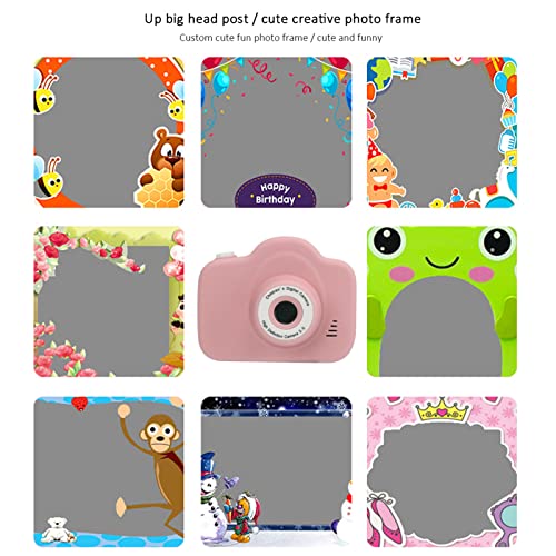 Weojeviy Cartoon Child Camera Kids Gift High Pixel One Key Video 1920 x 1080P High Definition Video Recording Kids Mini Camera Support MP3 Music Playback, Gift for Children Aged 3-12(Pink)