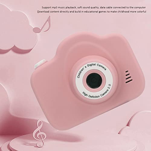 Weojeviy Cartoon Child Camera Kids Gift High Pixel One Key Video 1920 x 1080P High Definition Video Recording Kids Mini Camera Support MP3 Music Playback, Gift for Children Aged 3-12(Pink)