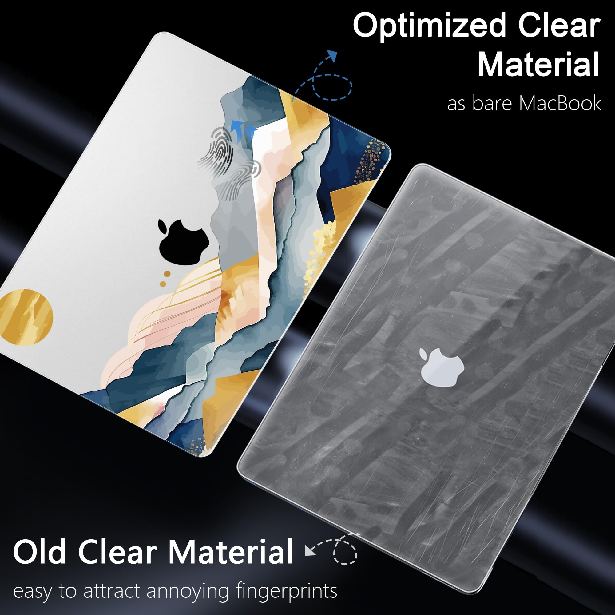 Yebiseven for MacBook Air 13.6 inch M3/M2 Case 2024 2022 Released A3113/A2681, Laptop Hard Shell Case with Keyboard Cover & Screen Protector & OTG Adapter & 2 Webcam Covers, Oriental Mountain