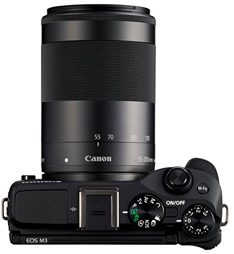 Canon EOS M3 Mirrorless Camera (Black) with EF-M 18-55mm IS STM and EF-M 55-200mm IS STM Lenses - International Version (No Warranty)