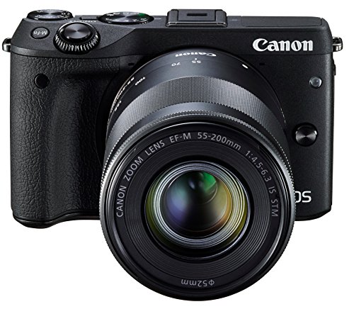 Canon EOS M3 Mirrorless Camera (Black) with EF-M 18-55mm IS STM and EF-M 55-200mm IS STM Lenses - International Version (No Warranty)