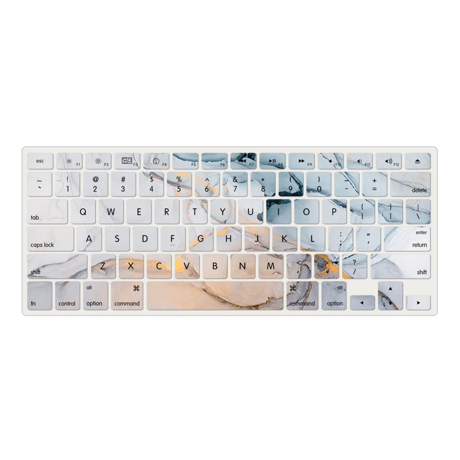 IVY Colored Marble Case for MacBook Air 13 with M2 (Models: A2681) Hard Shell Case with Keyboard Cover Set - C