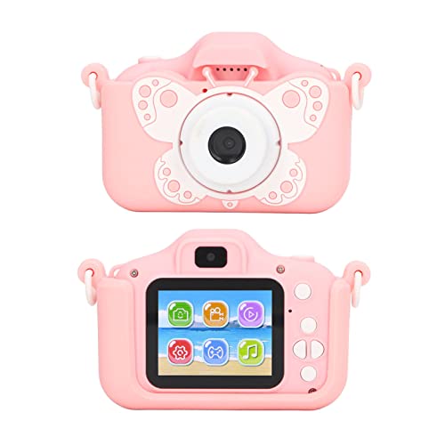 Kids Camera, Pink Cartoon 20MP Digital Video Camera for Children, Child Camera for Photo Game Outdoor