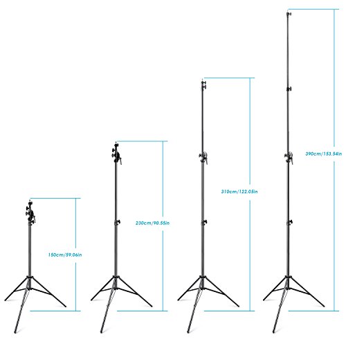 Neewer 13feet/390cm Two Way Rotatable Aluminum Adjustable Tripod Boom Light Stand with Sandbag for Studio Photography Video