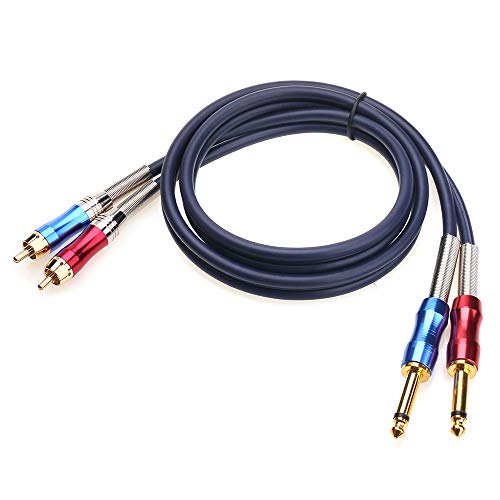 Disino Dual 1/4 inch TS to Dual RCA Stereo Audio Interconnect Cable Patch Cable Cords -3.3 ft