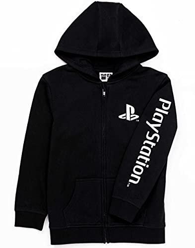 PlayStation Kids Hoodie Zip Up Boys Games Logo Black Jumper Jacket 13-14 Years