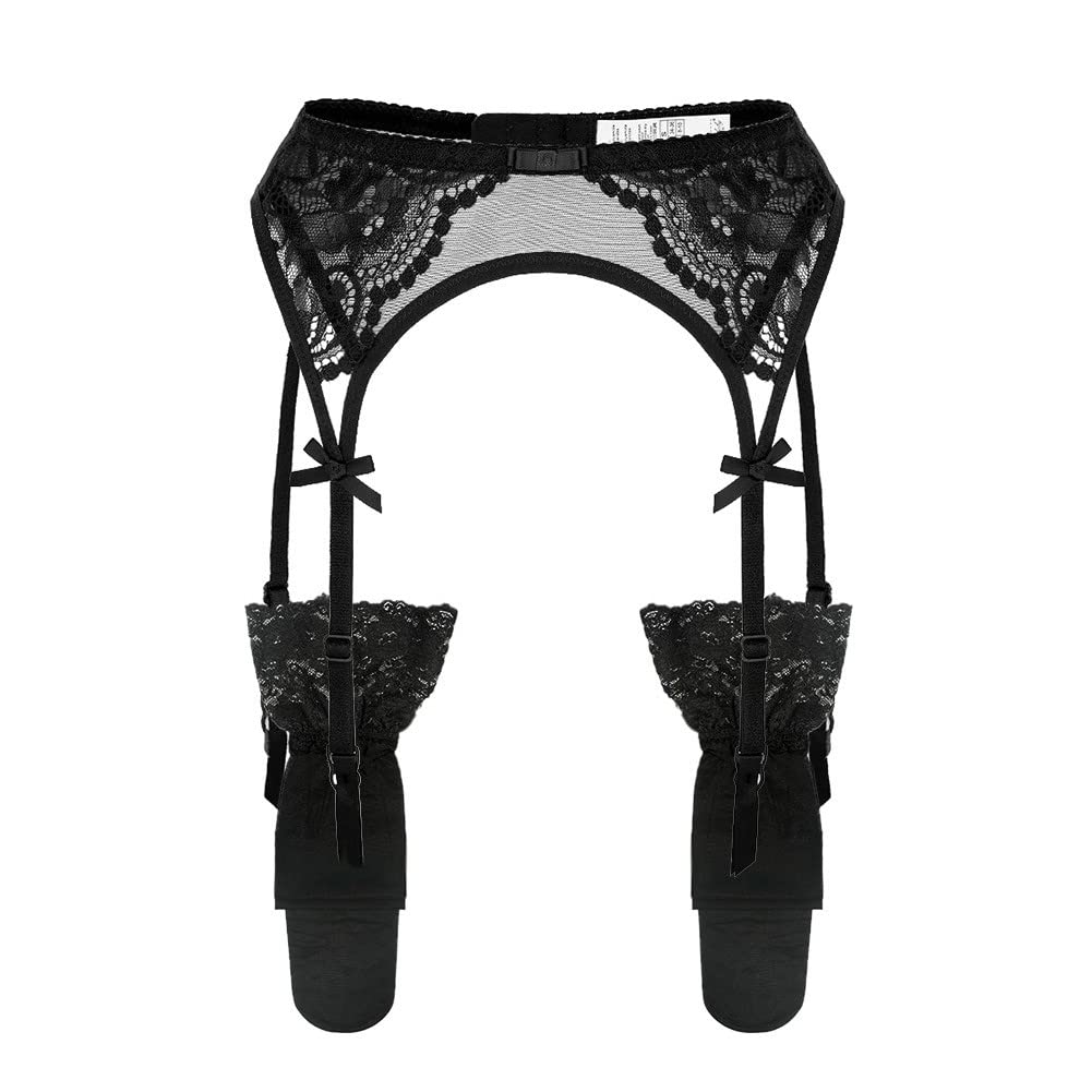Thigh High Stockings with Garter Belt Attached, Lace Stockings Sheer Stockings for Women