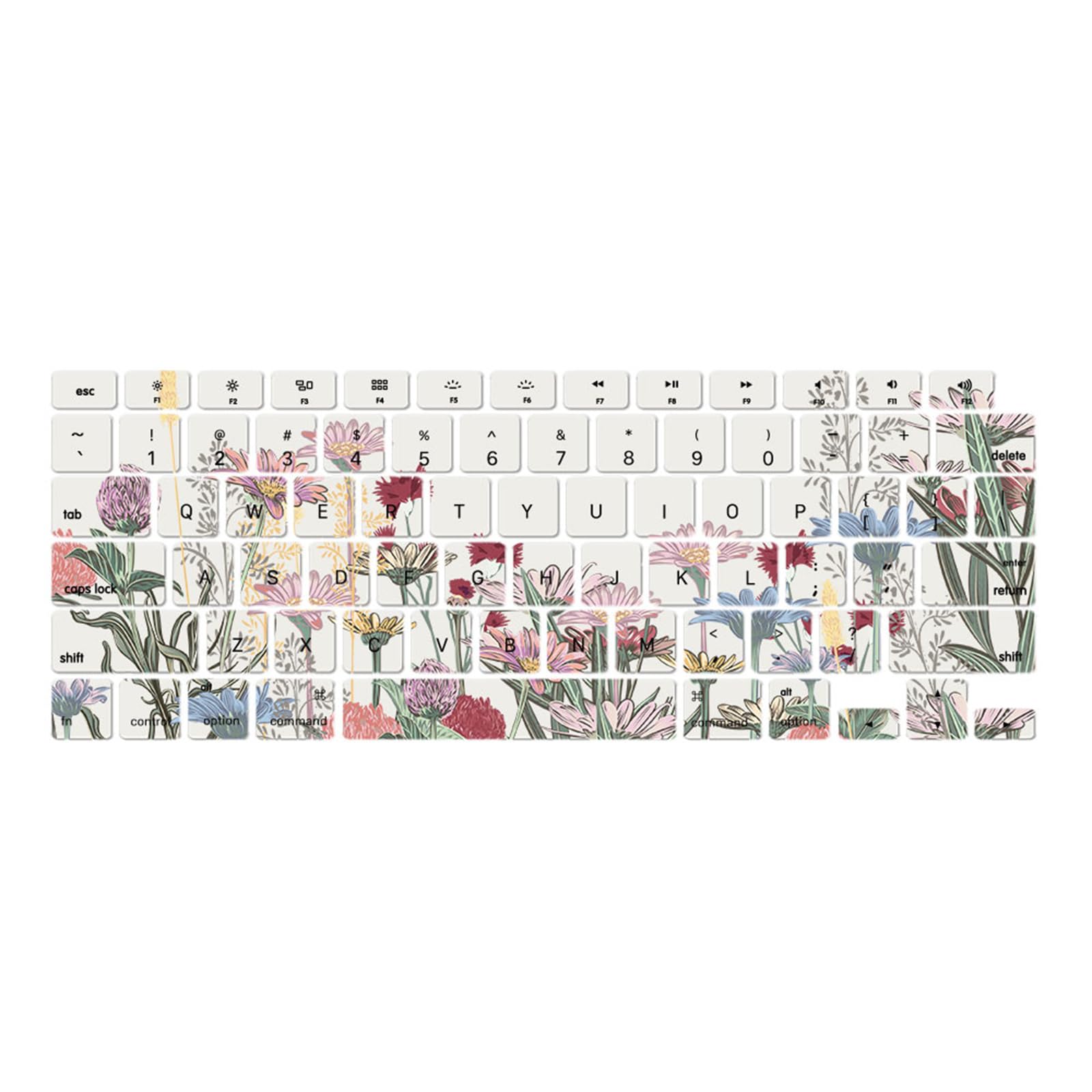 IVY Flowering Straw Clear Case for MacBook Air 13 with M2 (Models: A2681) Hard Shell Case with Keyboard Cover Set - H