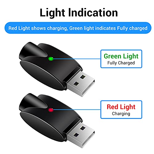 AoKai Smart USB Charger, Compatible for USB Adapter with LED Indicator, Intelligent Overcharge Protection(Pack of 2), Original Black