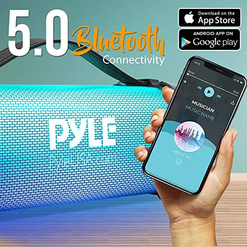 Pyle Wireless Portable Bluetooth Boombox Speaker - 300 Watt Rechargeable Boom Box Speaker Portable Music Barrel Loud Stereo System with AUX Input, MP3/USB Port, Fm Radio, 2.5" Tweeter - Pyle PBMSPRG4
