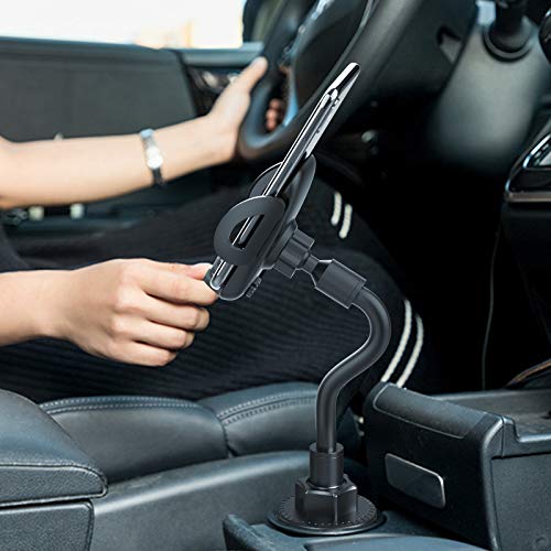 bokilino Cup Car Phone Holder for Car, Car Cup Holder Phone Mount, Universal Adjustable Gooseneck Cup Holder Cradle Car Mount for Cell Phone iPhone,Samsung,Huawei,LG, Sony, Nokia (Black)