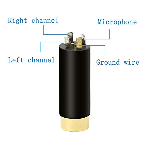PNGKNYOCN 3.5mm 4 Pole Stereo TRRS Female Socket Repair Headphone 1/8 Solder Type DIY Audio Cable Connector(2-Pack)