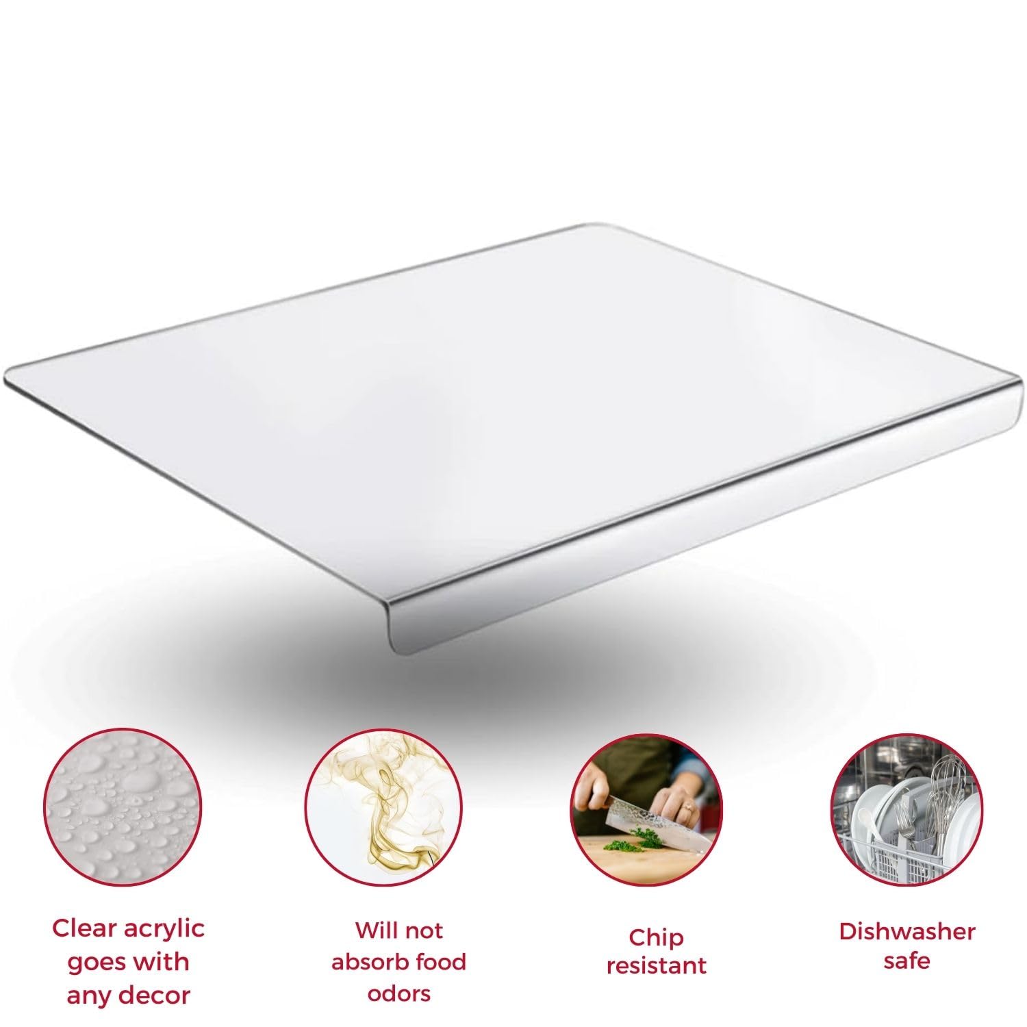 16 X 18" ACRYLIC CUTTING BOARD WITH COUNTER LIP