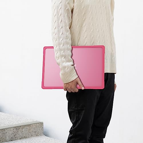 CAMPLALA Shockproof Case for M3 M2 MacBook Air 15 Inch Model A3114 A2941, Shockproof Hard Shell Case Stand & Keyboard Cover & Screen Protector & OTG Adapter & Webcam Cover, Rose