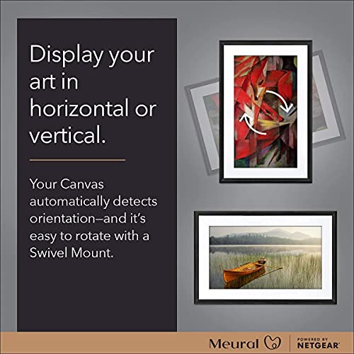 Netgear Meural Canvas II Bundle β 27" HD Digital Canvas (19X29) Black Frame with Swivel Mount & Annual Membership Card (MC327BLS)