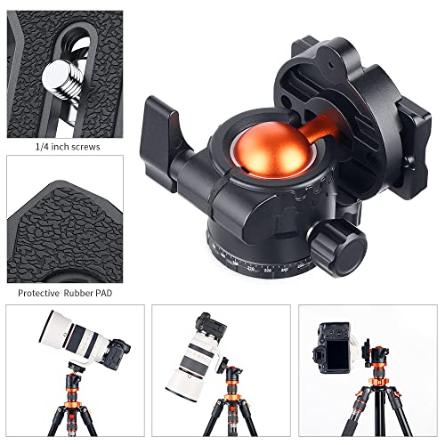 K&F Concept 78 inch Camera Tripod for DSLR Compact Aluminum Tripod with 360 Degree Ball Head and 10KG Load for Travel and Work K234A7+BH-28L (S210)