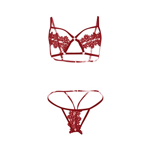 Bridal Lingerie Set Naughty Lingerie Womens Sexy Lingerie Cosplay Lingerie Babydoll Lingerie for Women Pink Lingerie for Women Bride Lingerie Wedding Set Garter Belt Lingerie Set Red M