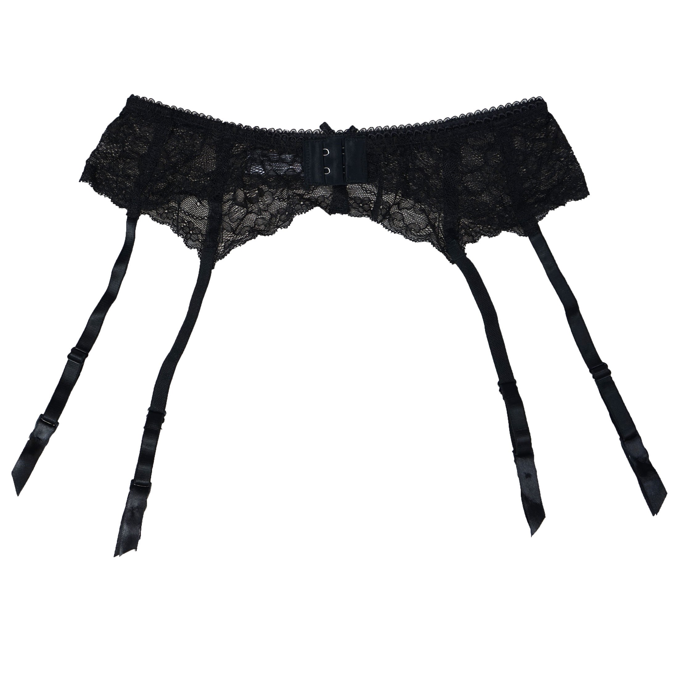TVRtyle Black Lace Sexy Women Metal Clips Garter Belts For Stockings,Black, Small