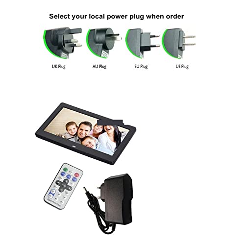 10.1/10 Inch Screen Digital Photo Frame HD 1024x600 LED Backlight Full Function Picture Video Electronic Album Baby (Color : White, Size : UK)