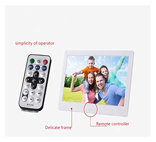 10.1/10 Inch Screen Digital Photo Frame HD 1024x600 LED Backlight Full Function Picture Video Electronic Album Baby (Color : White, Size : UK)