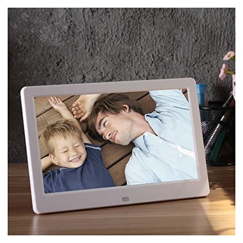 10.1/10 Inch Screen Digital Photo Frame HD 1024x600 LED Backlight Full Function Picture Video Electronic Album Baby (Color : White, Size : UK)