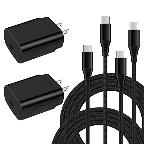 25W Samsung Super Fast Charger Type C Charging Block for Samsung Galaxy S23/S22 Ultra/S21 FE/A54/A34/A14 5G/A13/Z Fold 4/A53/A03s,Pixel 7,2Pack USBC Box Power Adapter 6FT Android Phone Charger Cable