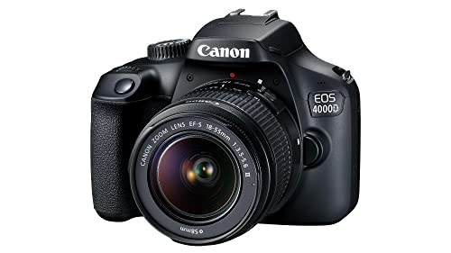 4000D (Rebel T100) DSLR Camera with 18-55mm f/3.5-5.6 III Zoom Lens & 75-300mm III Lens Bundle + 64GB Memory, Case, Tripod, Extra Battery and More