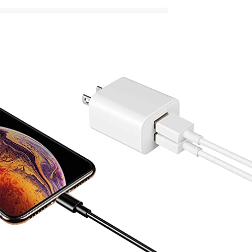 USB Wall Charger Block 2Pack Dual Port Cube Plug Power Charging Adapter Brick for Apple iPhone 14/13/12/XS Max/XR/X/8/8 Plus/7/6S/6S Plus/6/SE/5S/5C/iPad Mini/Air/Samsung Galaxy Kindle Fire LG