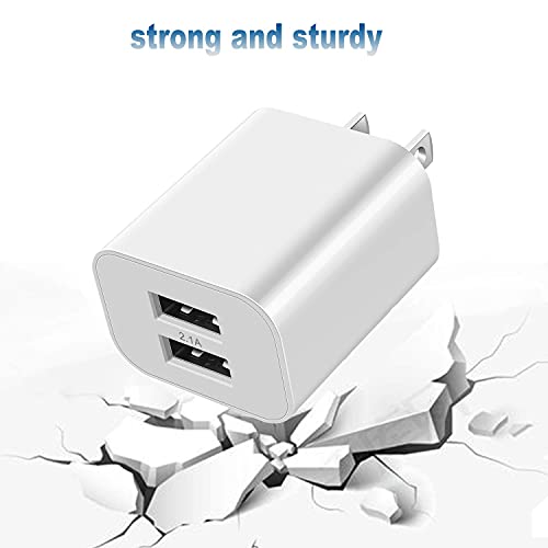 USB Wall Charger Block 2Pack Dual Port Cube Plug Power Charging Adapter Brick for Apple iPhone 14/13/12/XS Max/XR/X/8/8 Plus/7/6S/6S Plus/6/SE/5S/5C/iPad Mini/Air/Samsung Galaxy Kindle Fire LG