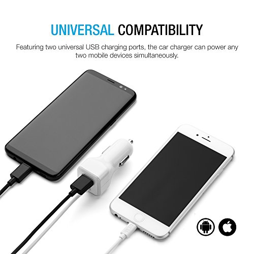 iPhone Car Charger, [Apple MFI Certified] Car Charger for iPhone 14, 13, 12, 11, X, XR, XS, Pro, 8 Plus, 7 Plus, Pro Max, iPad Pro, Air 4, Mini with Extra USB Port