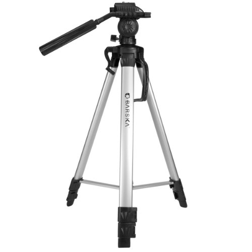 BARSKA Deluxe Tripod Extendable to 63.4" w/ Carrying Case , Gray/Black