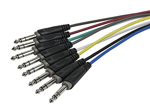 Monoprice 8-Channel 1/4 Inch TRS Male to 1/4 Inch TRS Male Snake 26AWG Cable C/d - 3 Feet with 8 Balanced Mono/Unbalanced Stereo Lines