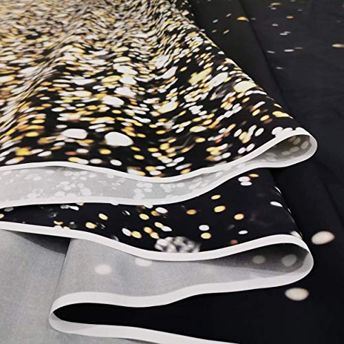 WOLADA 10x8FT Gold Backdrop Glitter Backdrop Gold Spots Bokeh Backdrop Black and Gold Backdrop Wedding Backdrop Gold Backdrop for Parties Vinyl Photography Backdrop 11176