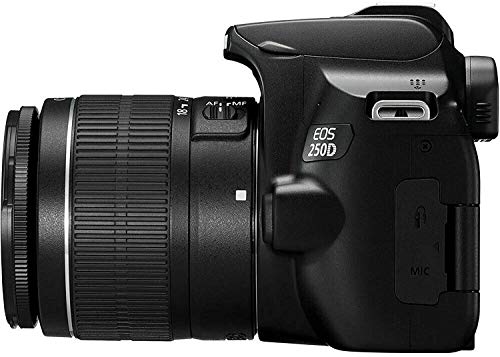 Canon EOS 250D (Rebel Sl3) DSLR Camera w/EF-S 18-55mm F/3.5-5.6 Zoom Lens + 32GB Memory + Case + Tripod (20pc Bundle) (Renewed)