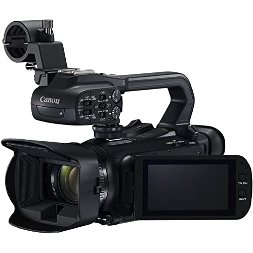 Canon XA45 Professional UHD 4K with Sony Headset, Video LED Light, 2 x 64gb Memory Card, Video/Photo Creator Software, Wide-Angle and Telephoto Lenses, Microphone and More (33pc Bundle) (Renewed)