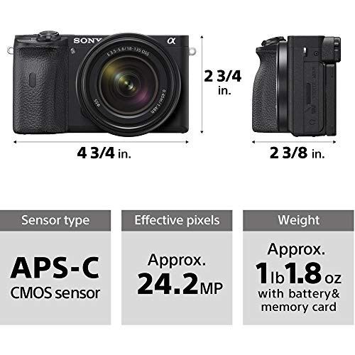 Sony Alpha a6600 Mirrorless Digital Camera 24.2MP 4K (Body Only) + 2 x 32GB Memory Cards, Sturdy Equipment Carrying Case, Spider Tripod, Software Kit and More